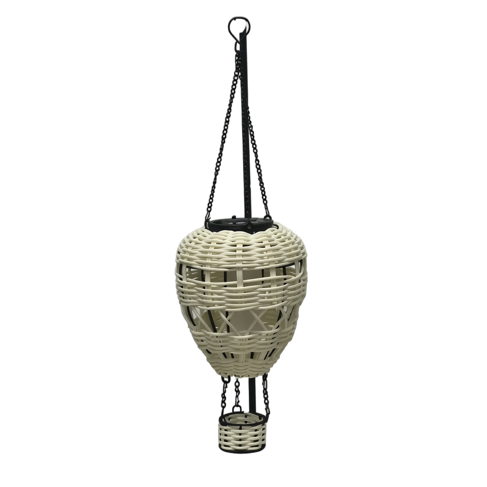 Hanging Solar Lantern, Flickering Rattan Hot Air Balloon Shaped, 1 Pack ...