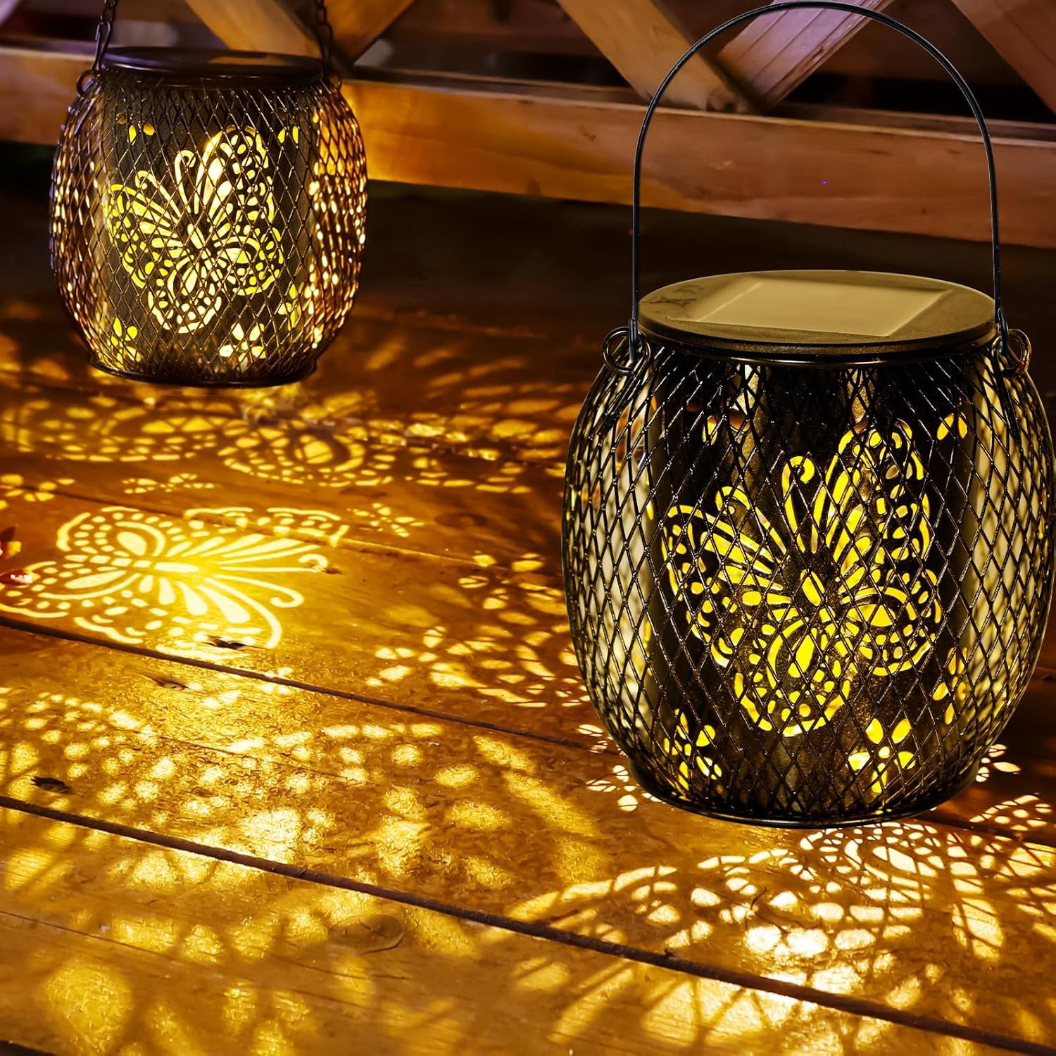 Hanging Solar Lanterns Outdoor, 2Pack Solar Butterfly Hanging Lantern ...