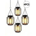 Solar Hanging Lanterns Outdoor Waterproof: 4 Pack Metal Solar-Powered ...