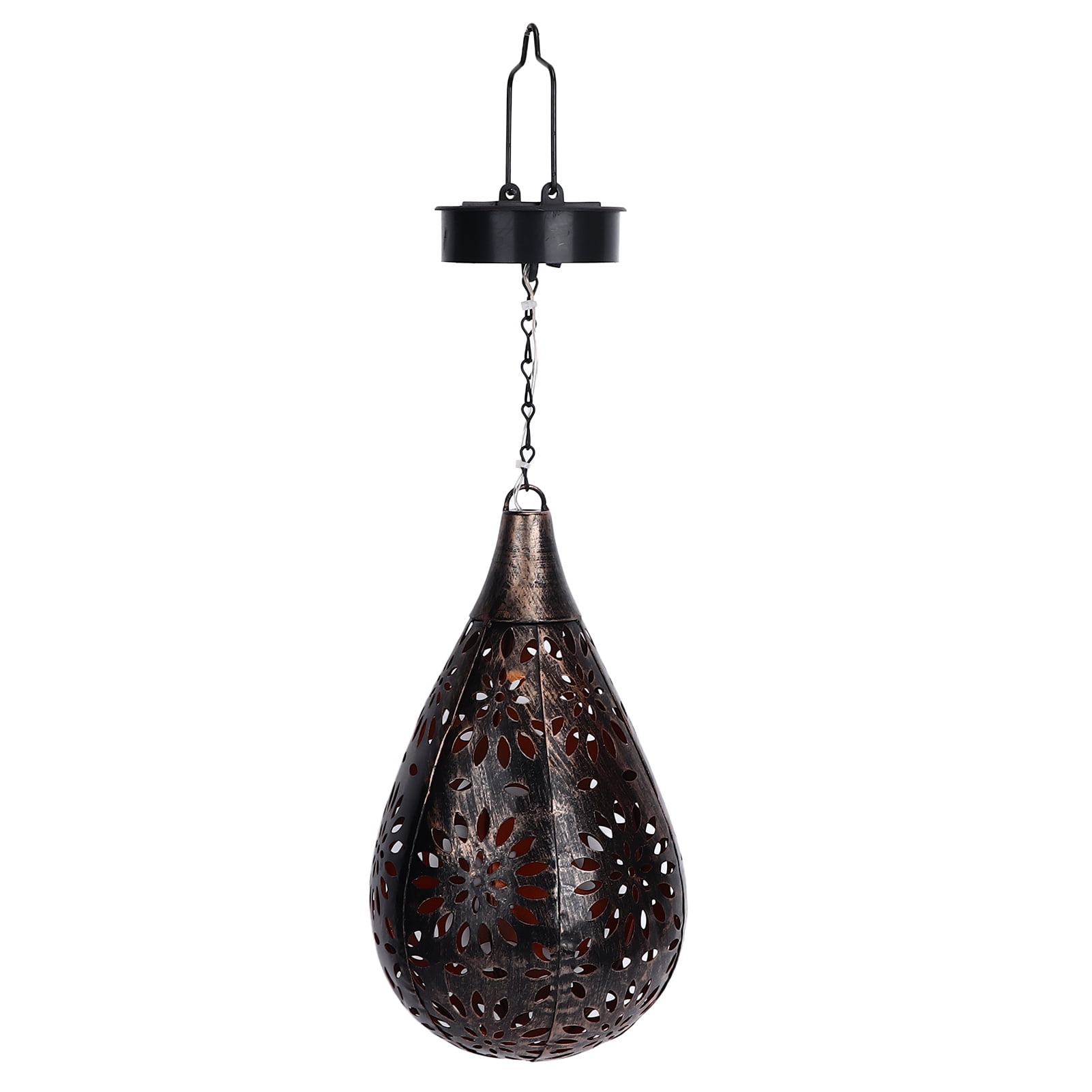 Hanging Solar Light Bronze Iron Metal Hollow Pattern Outdoor Lawn ...