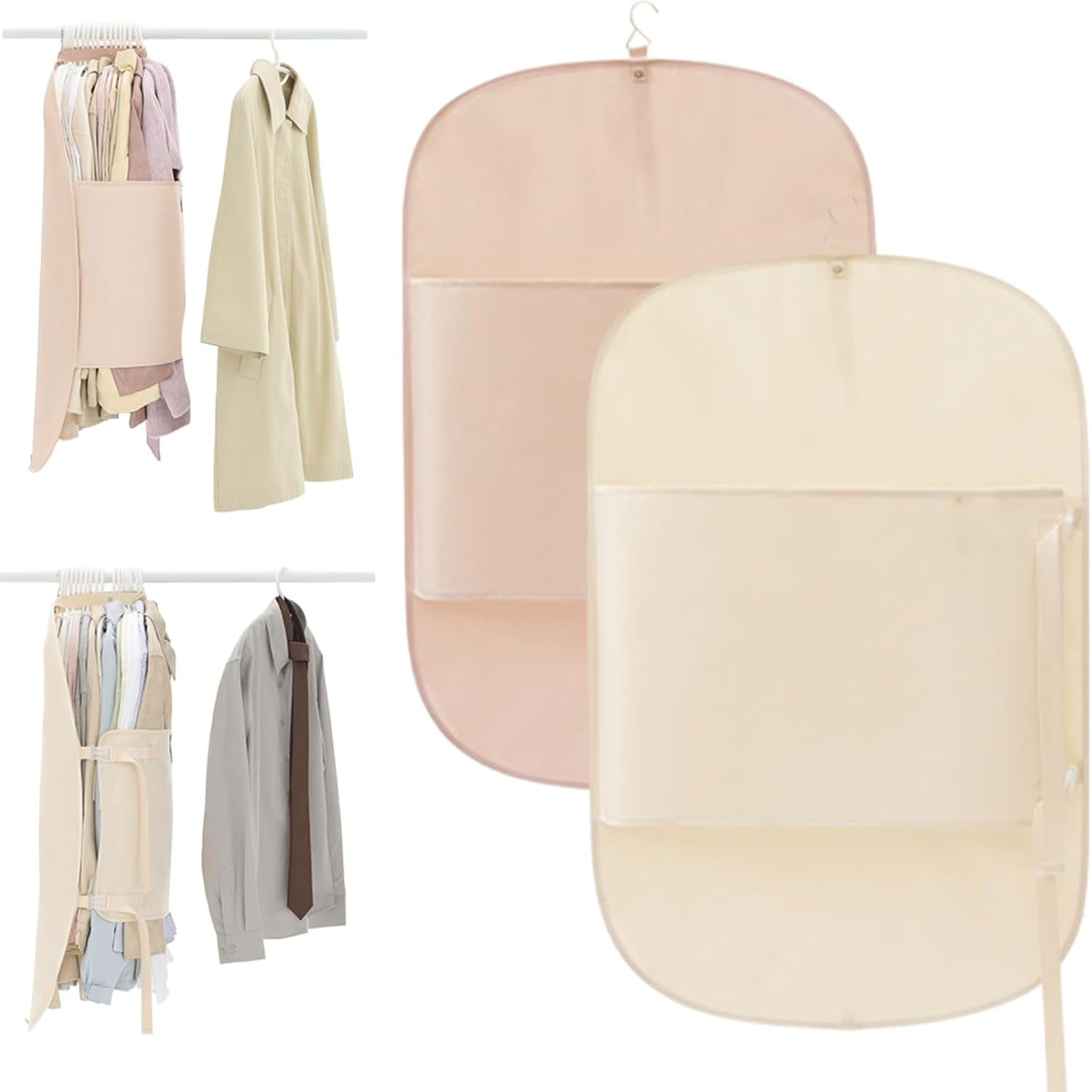 Hanging Space Saver Closet Compressor, Space-Saving Hanging Garment Bag ...
