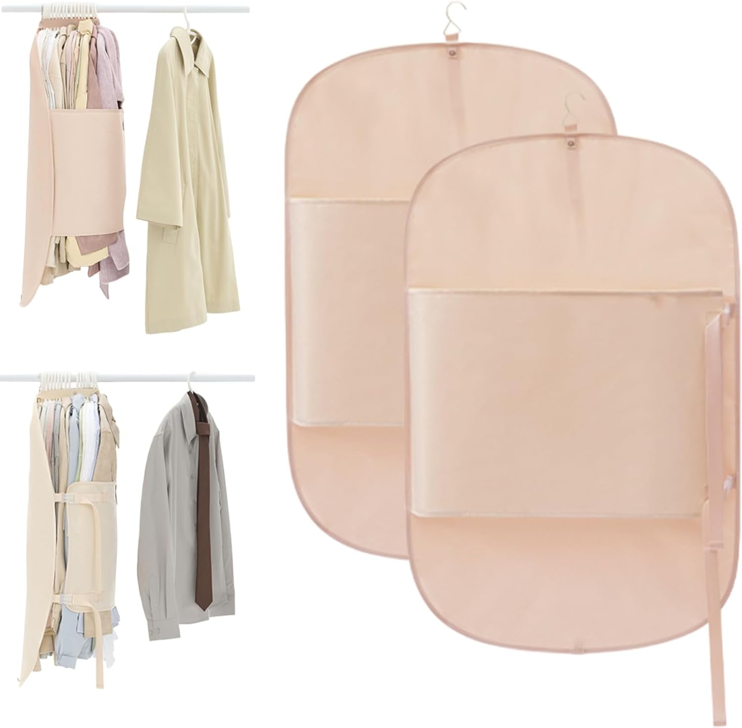 Hanging Space Saver Closet Compressor, Space-Saving Hanging Garment Bag ...
