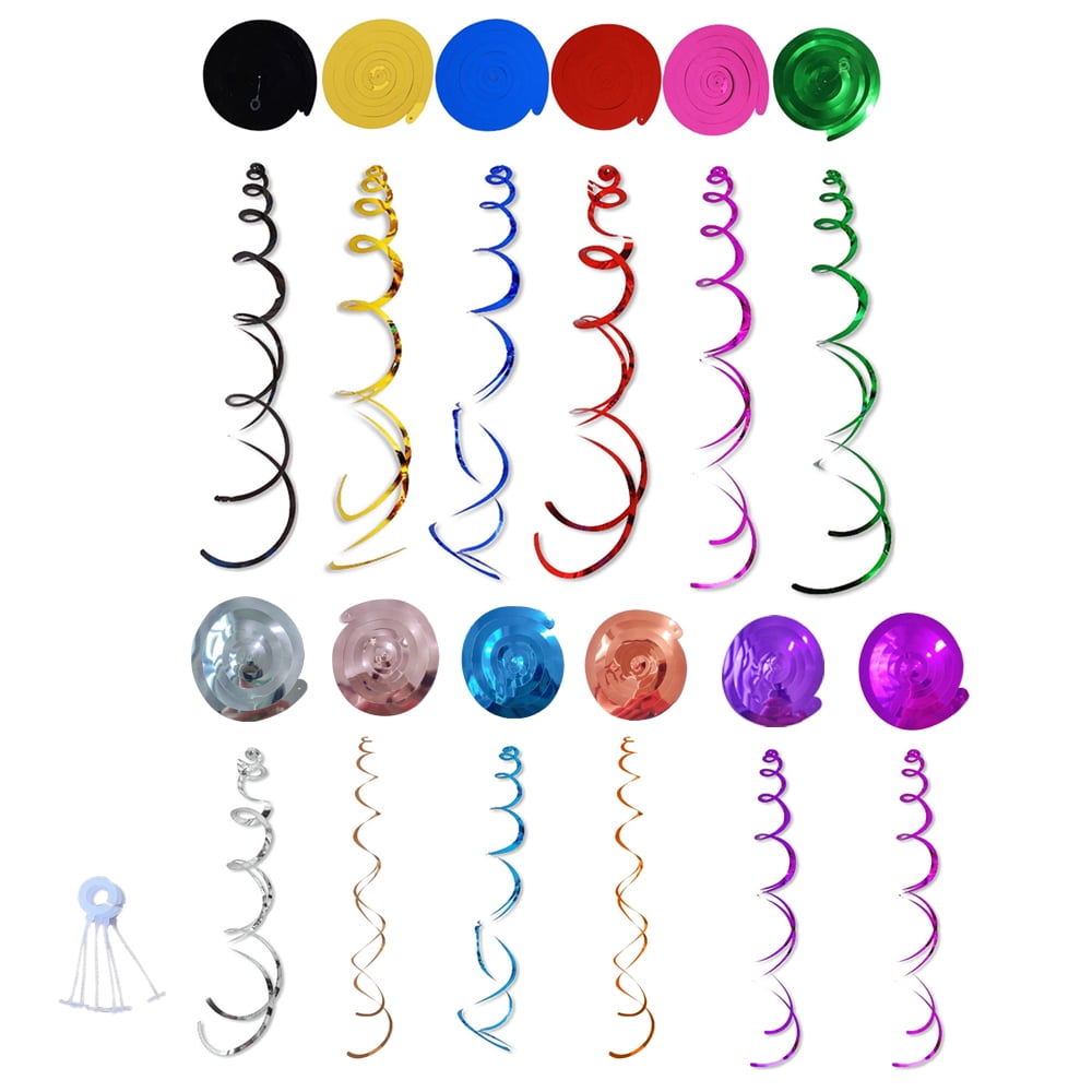 Hanging Spiral Garland, 12-Sets Multicolor Swirl Decorations, for ...