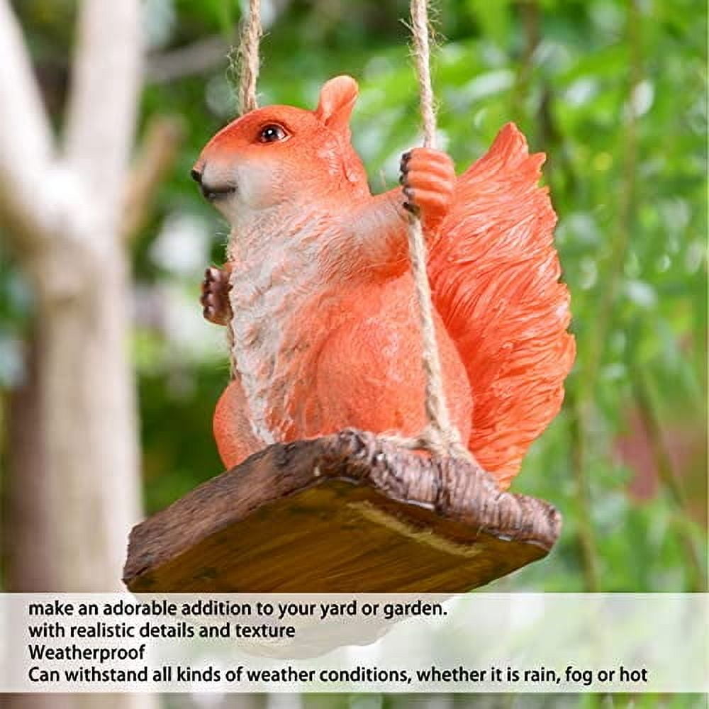 Hanging Squirrel Statues, Cute Swing Squirrel Sculpture Garden Decor ...