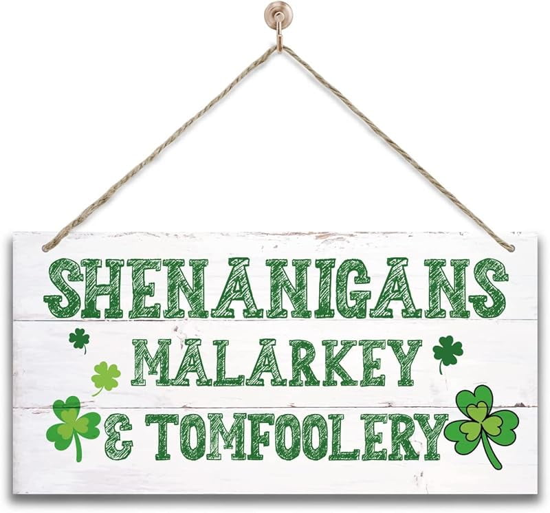 Hanging St. Patricks Day Wood Decor Sign, Let the Shenanigans Begin ...