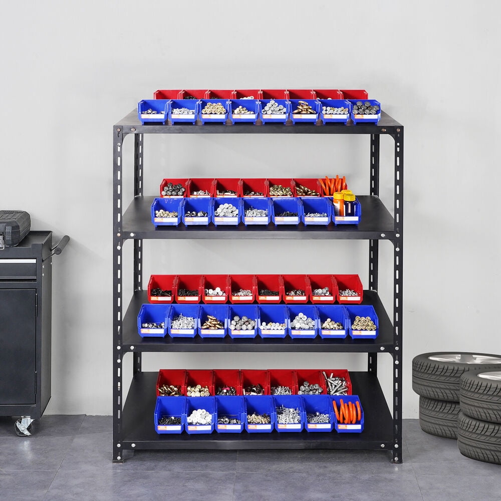 Hanging Stackable Storage Bin Plastic Organizer Garage Box 24 PCS Blue ...