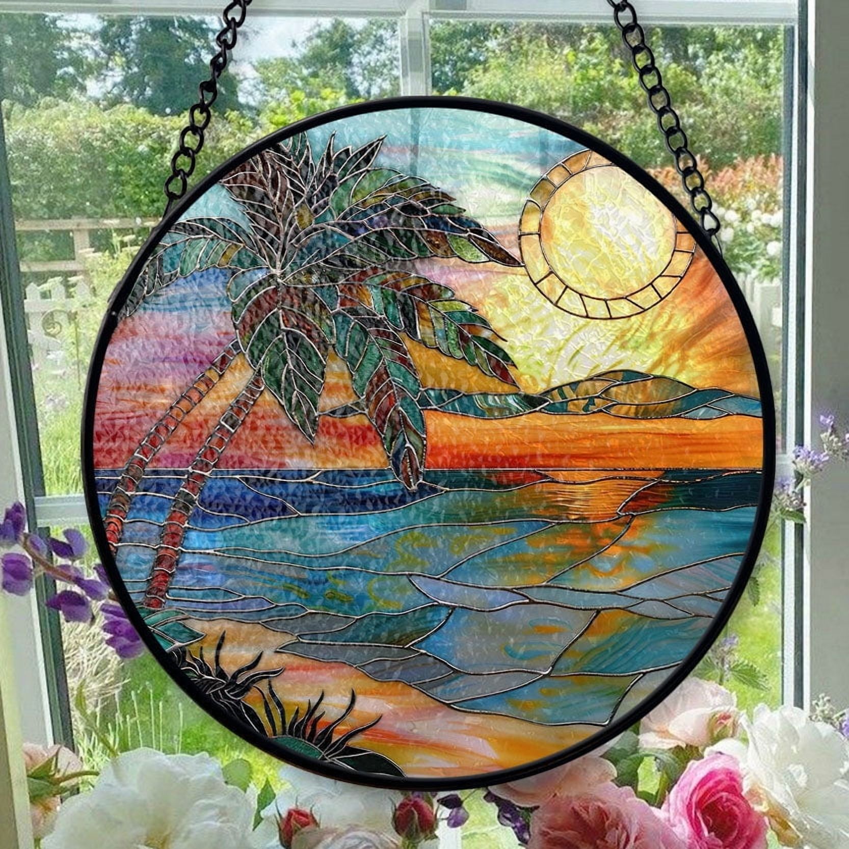 Hanging Stained Glass for Windows Beach - Stained Glass for Windows ...