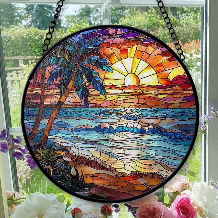 Hanging Stained Glass for Windows Beach - Stained Glass for Windows ...