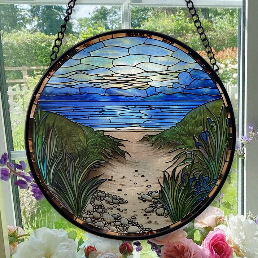 Hanging Stained Glass for Windows Beach - Stained Glass for Windows ...