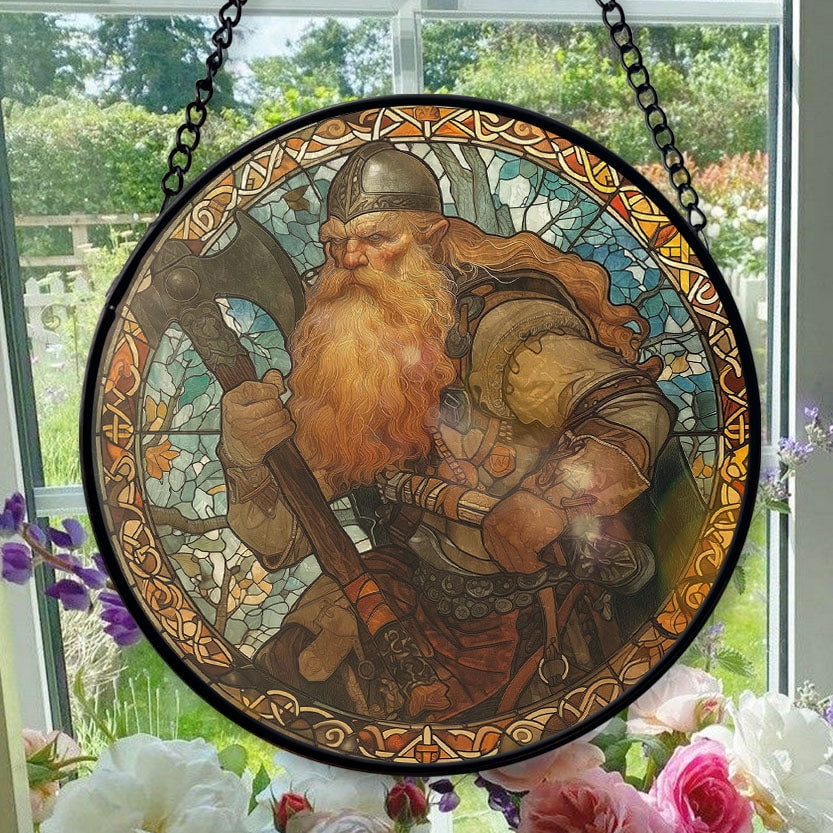 Hanging Stained Glass for Windows Gormund The Dwarf - Stained Glass for ...