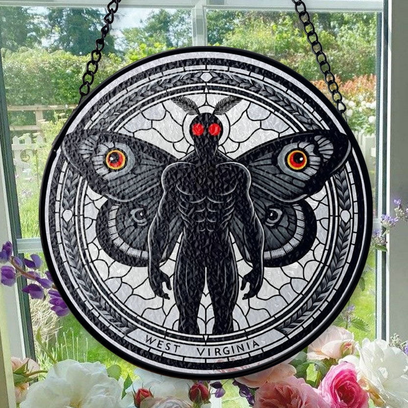 Hanging Stained Glass for Windows Mothman Mothman Lightcatcher ...