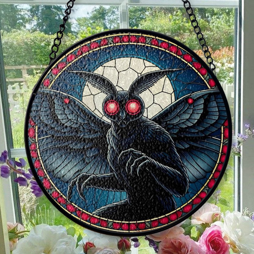 Hanging Stained Glass for Windows Mothman Mothman Lightcatcher ...