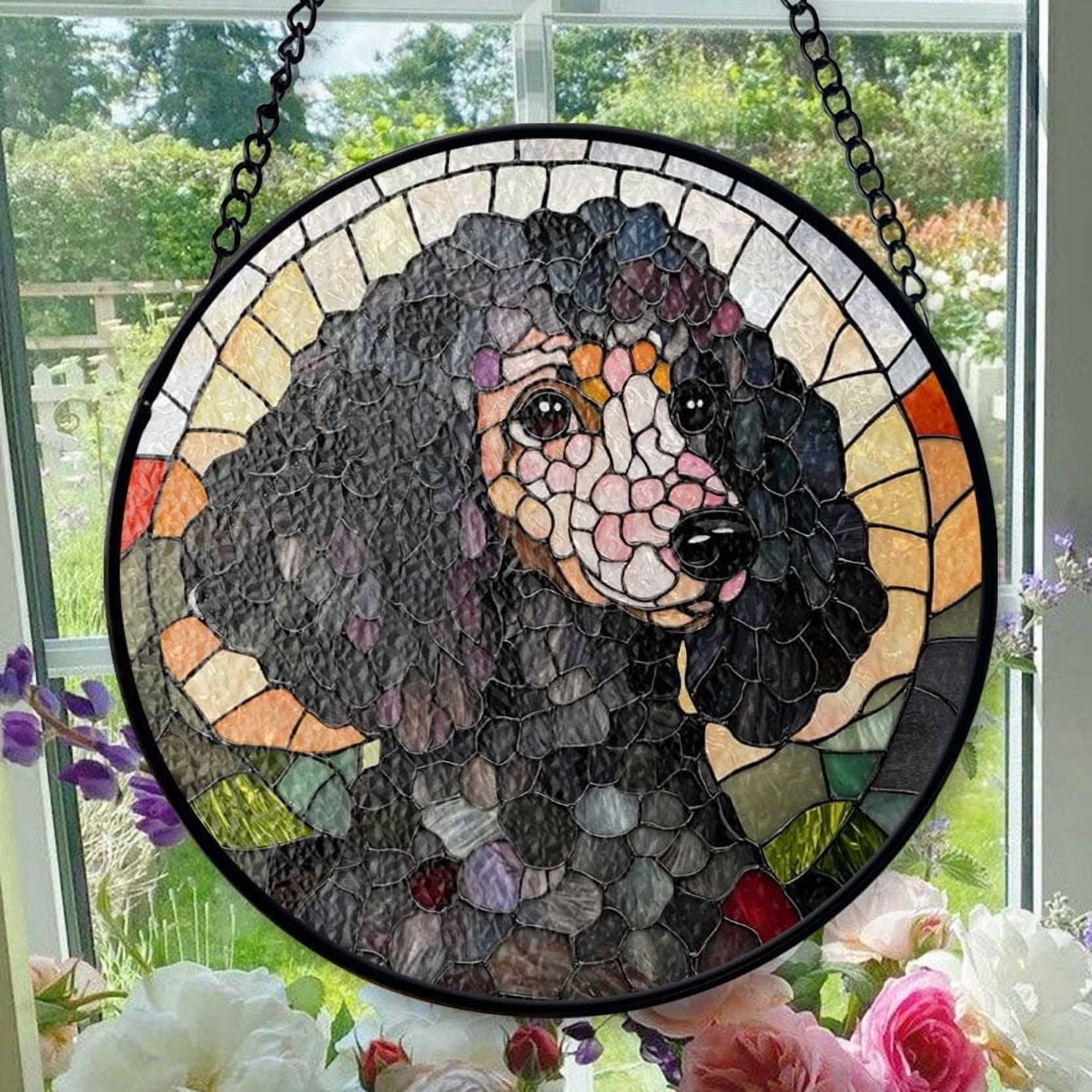 Hanging Stained Glass for Windows Poodle - Stained Glass for Windows ...