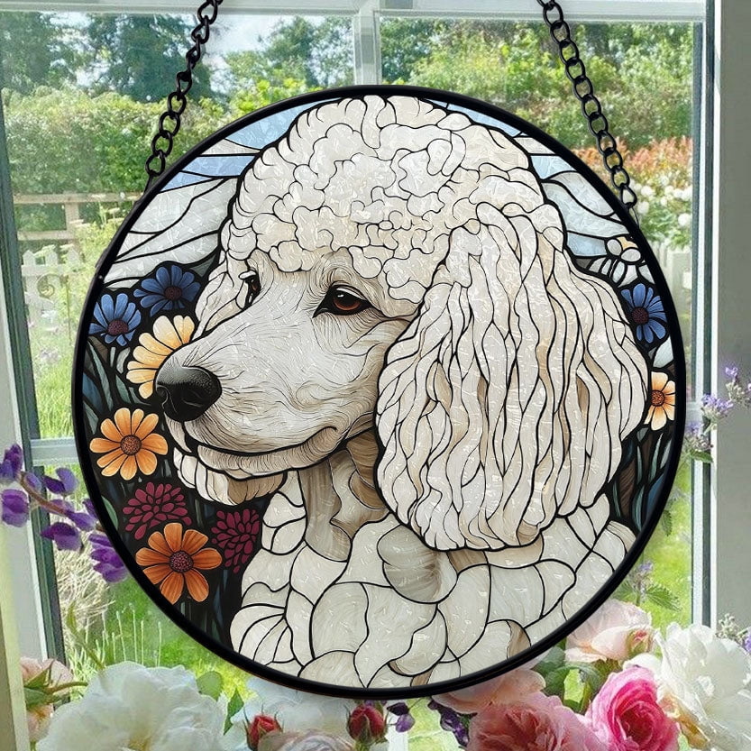 Hanging Stained Glass for Windows Poodle - Stained Glass for Windows ...