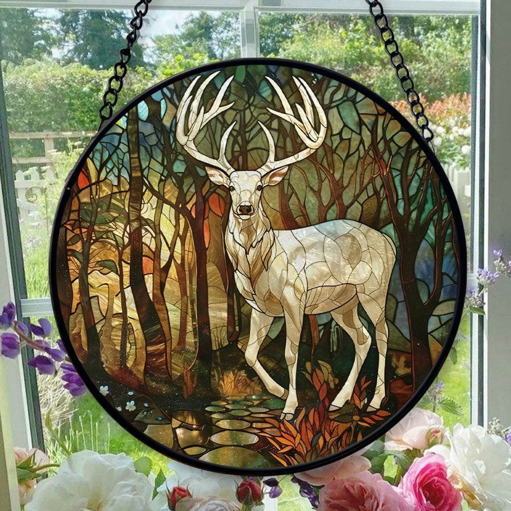 Hanging Stained Glass for Windows Stag - Stained Glass for Windows Stag ...