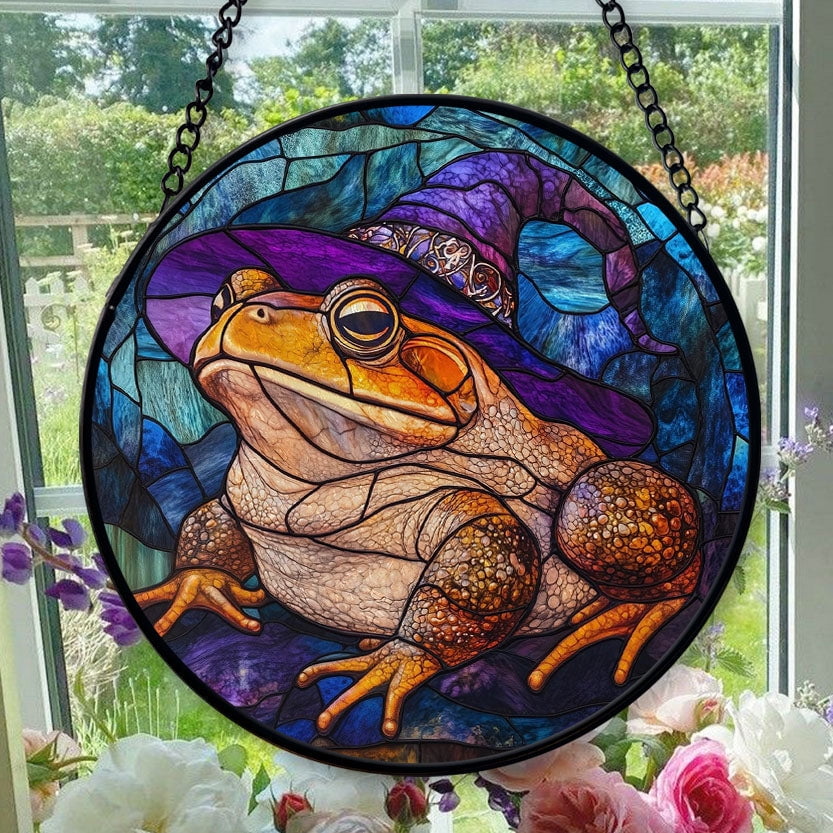 Hanging Stained Glass for Windows Witchy Toad - Stained Glass for ...