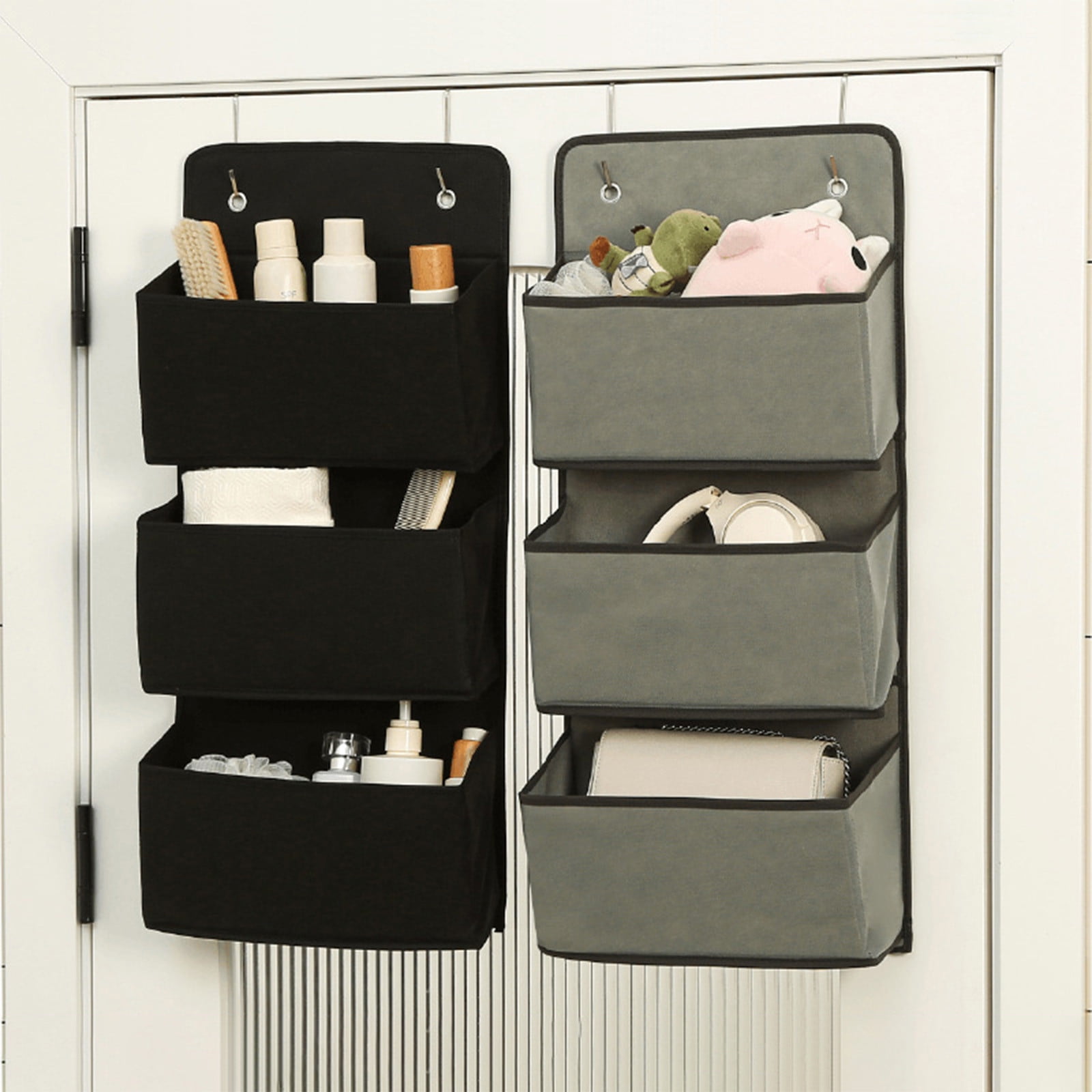 Hanging Storage Organizer Bag | 3-Layer Behind the Door Sundries Holder ...