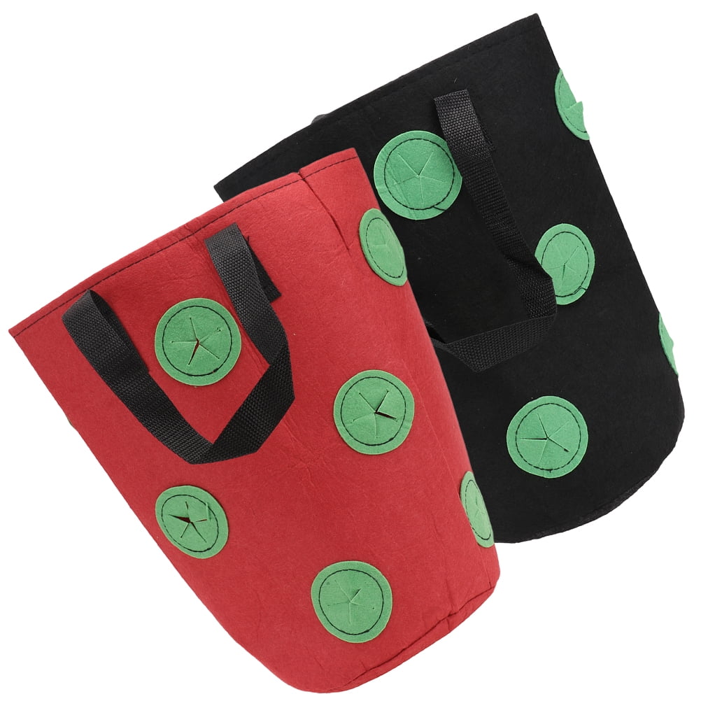 Hanging Strawberry Growing Bag Plant Outdoor Flower Pots Security+ ...