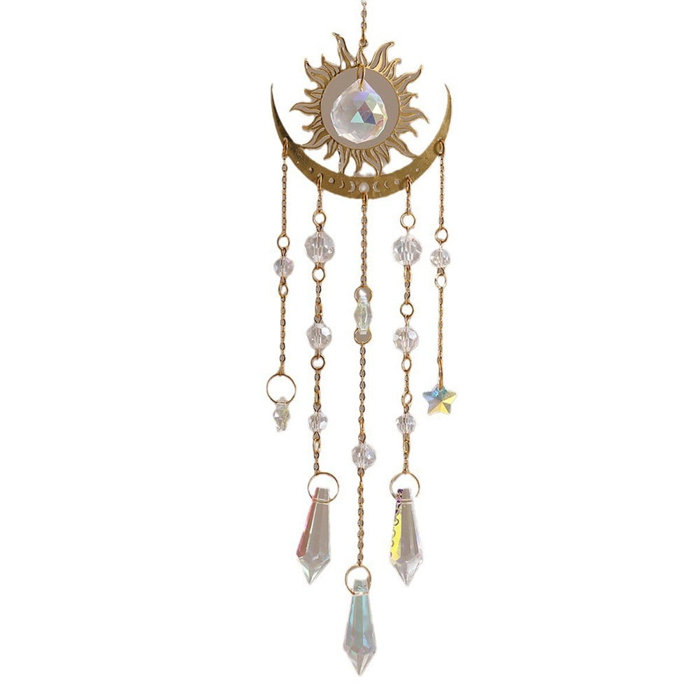 Hanging Sun Catcher Crystal Teardrop Chandelier Wind Chime Prisms Sun ...
