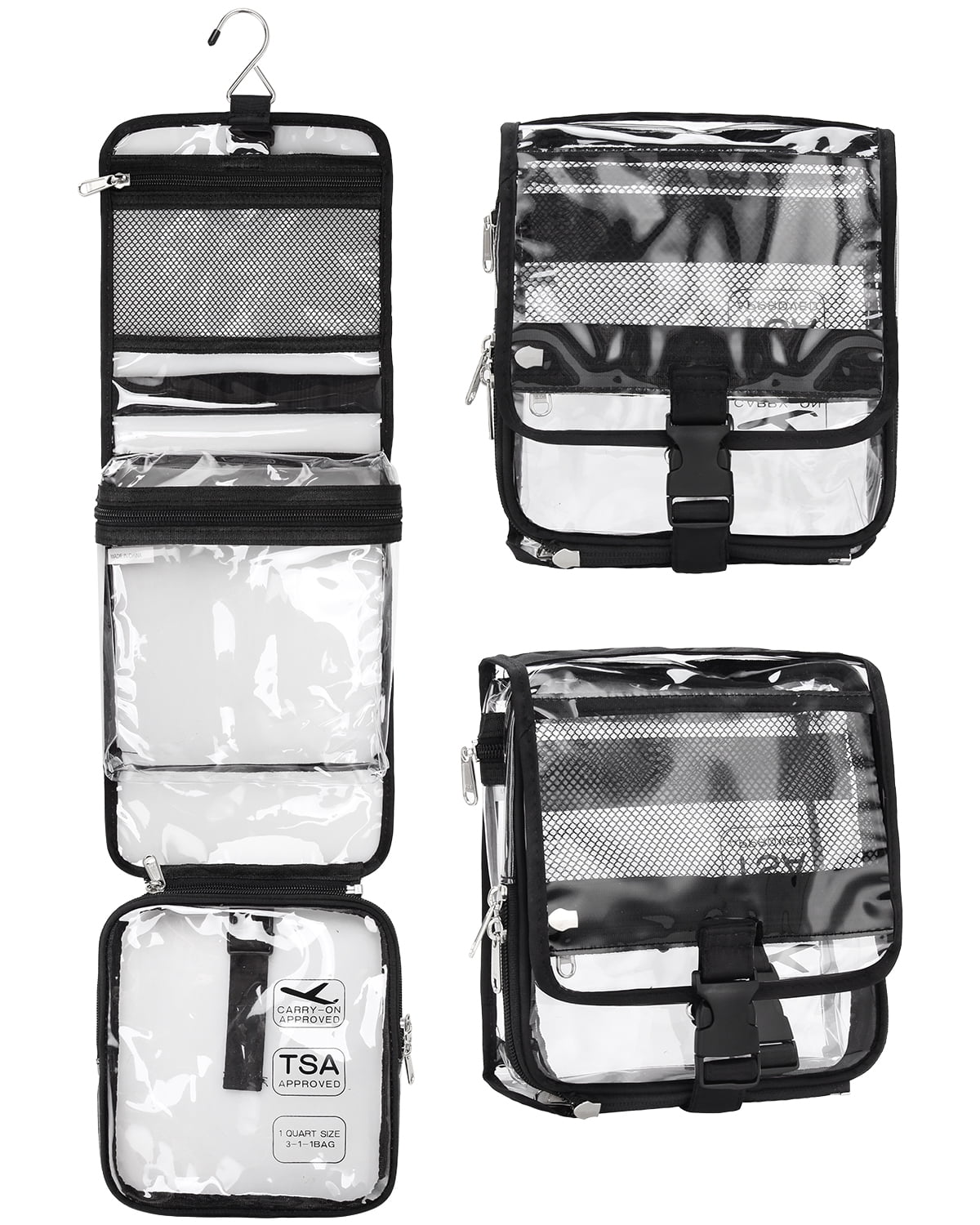 Hanging Toiletry Bag Clear Toiletry Bag for Women and Men 2 in 1 ...