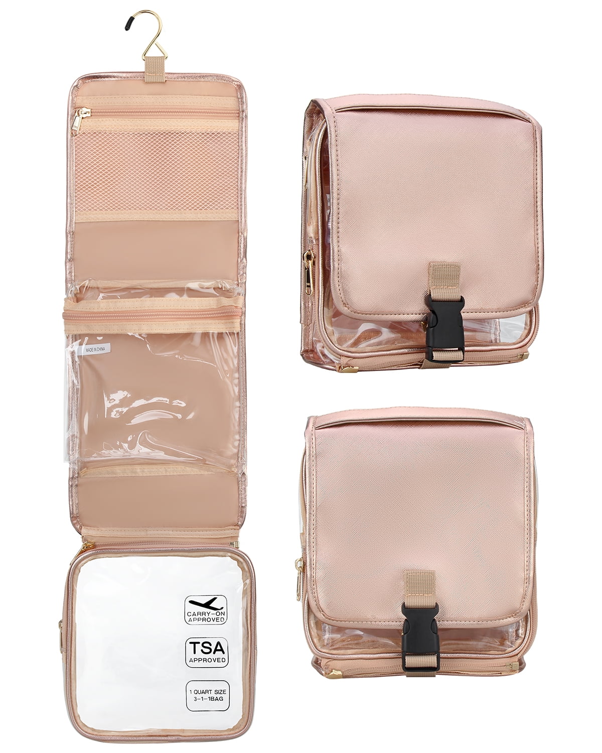 Hanging Toiletry Bag for Women with Tsa Approved Toiletry Bag, Travel ...
