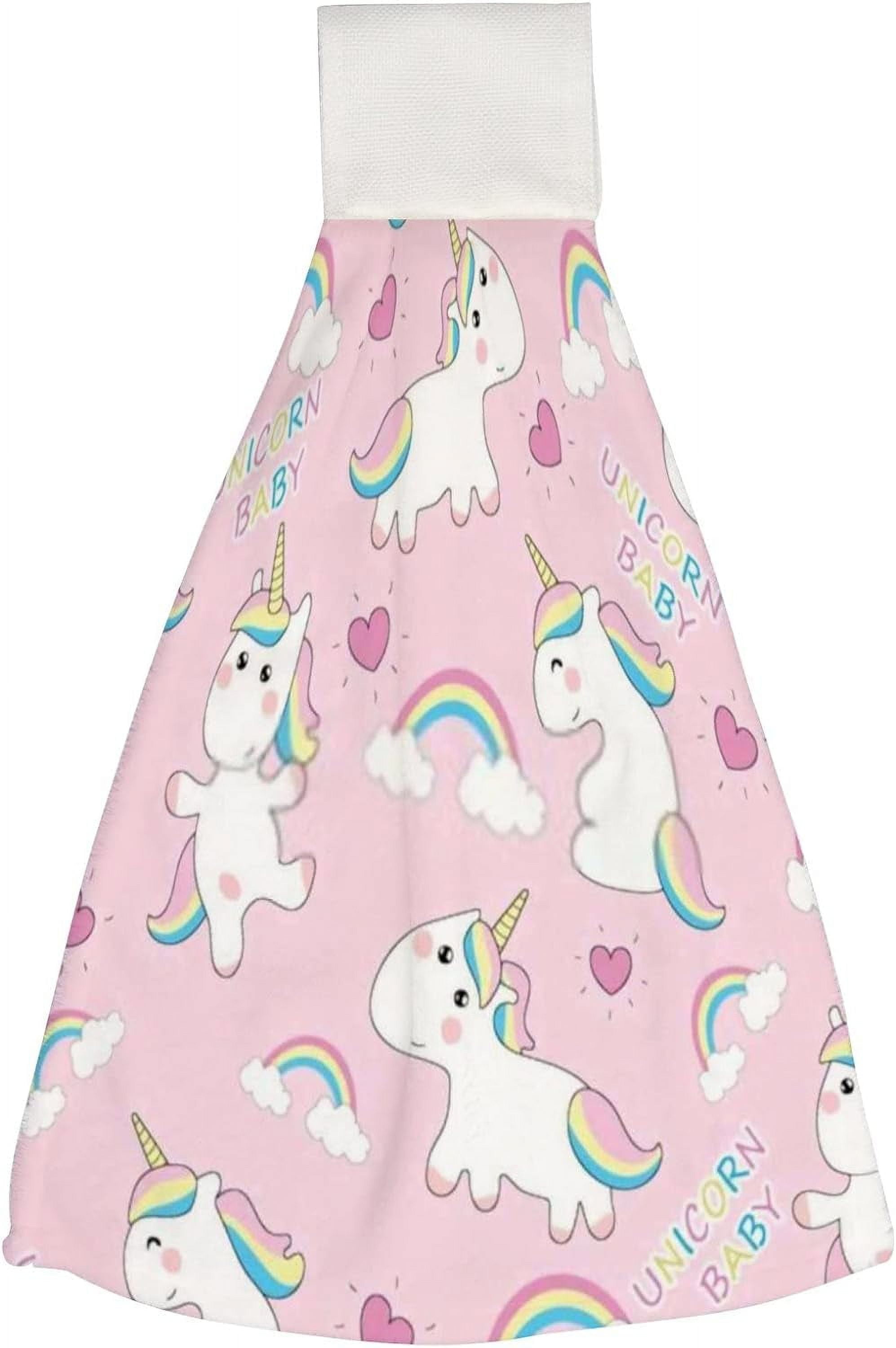 Hanging Towels 1 Pcs, Dish Towels Cute Baby Unicorn Absorbent Hand ...