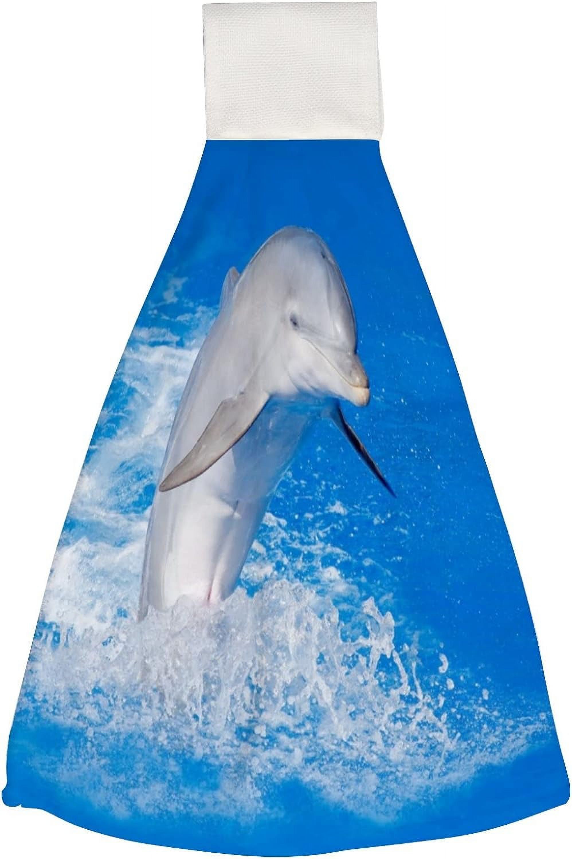 Hanging Towels 1 Pcs, Dish Towels Dolphin Jump Out of Blue Water ...