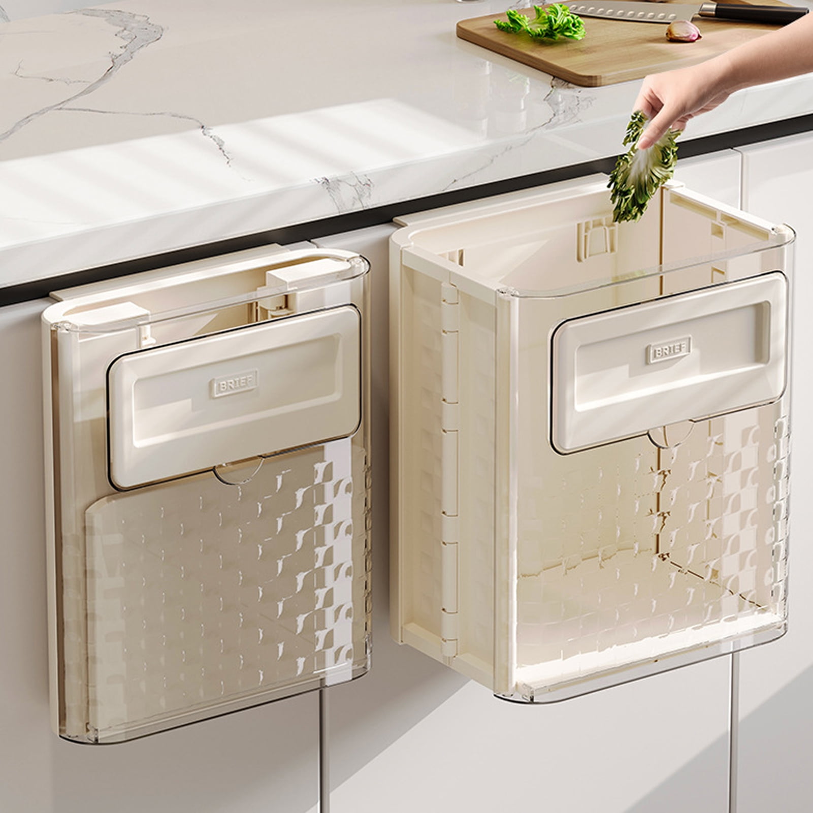 Hanging Trash Can Large Capacity Foldable Design Transparent Kitchen ...