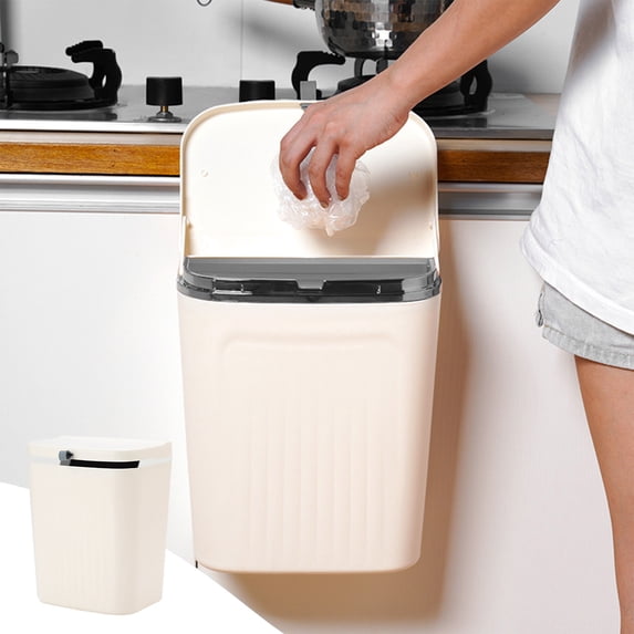 Hanging Trash Can With Lid, Kitchen Cabinet Kitchen Counter Hanging ...
