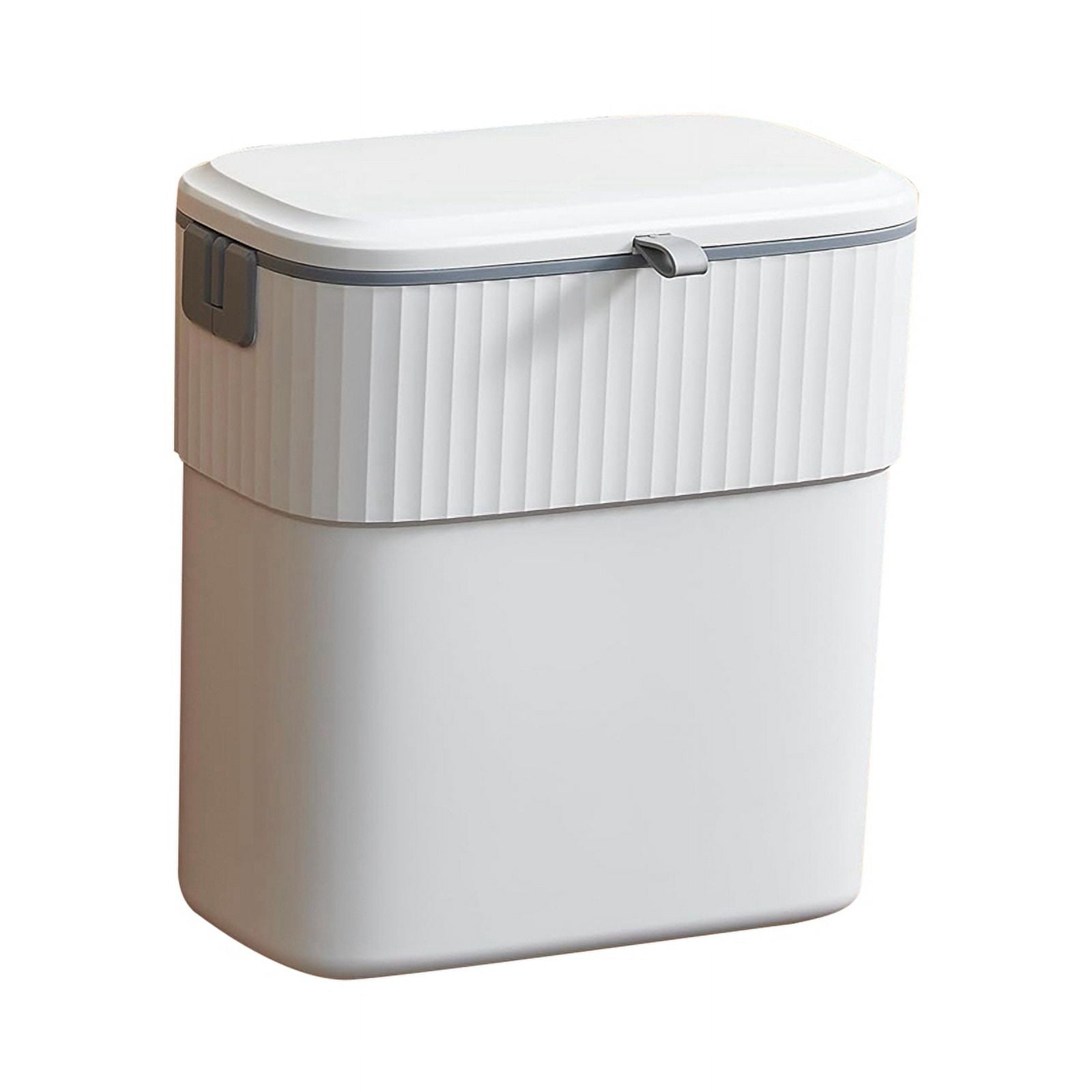 Hanging Trash Can with Lid, 2.3 Gallon Kitchen Garbage Bin Food Waste ...