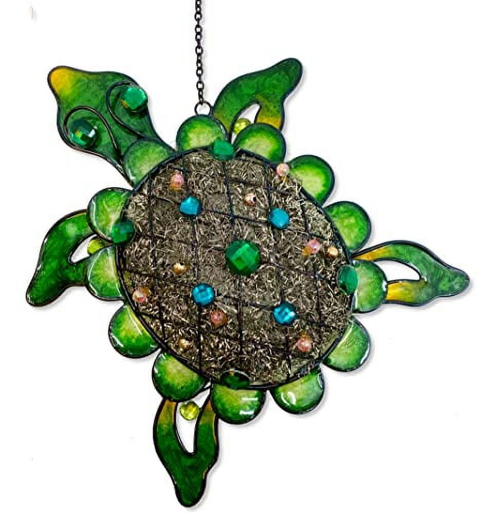 Hanging Turtle Décor Glass Suncatcher for Window Garden Wall Metal Art ...
