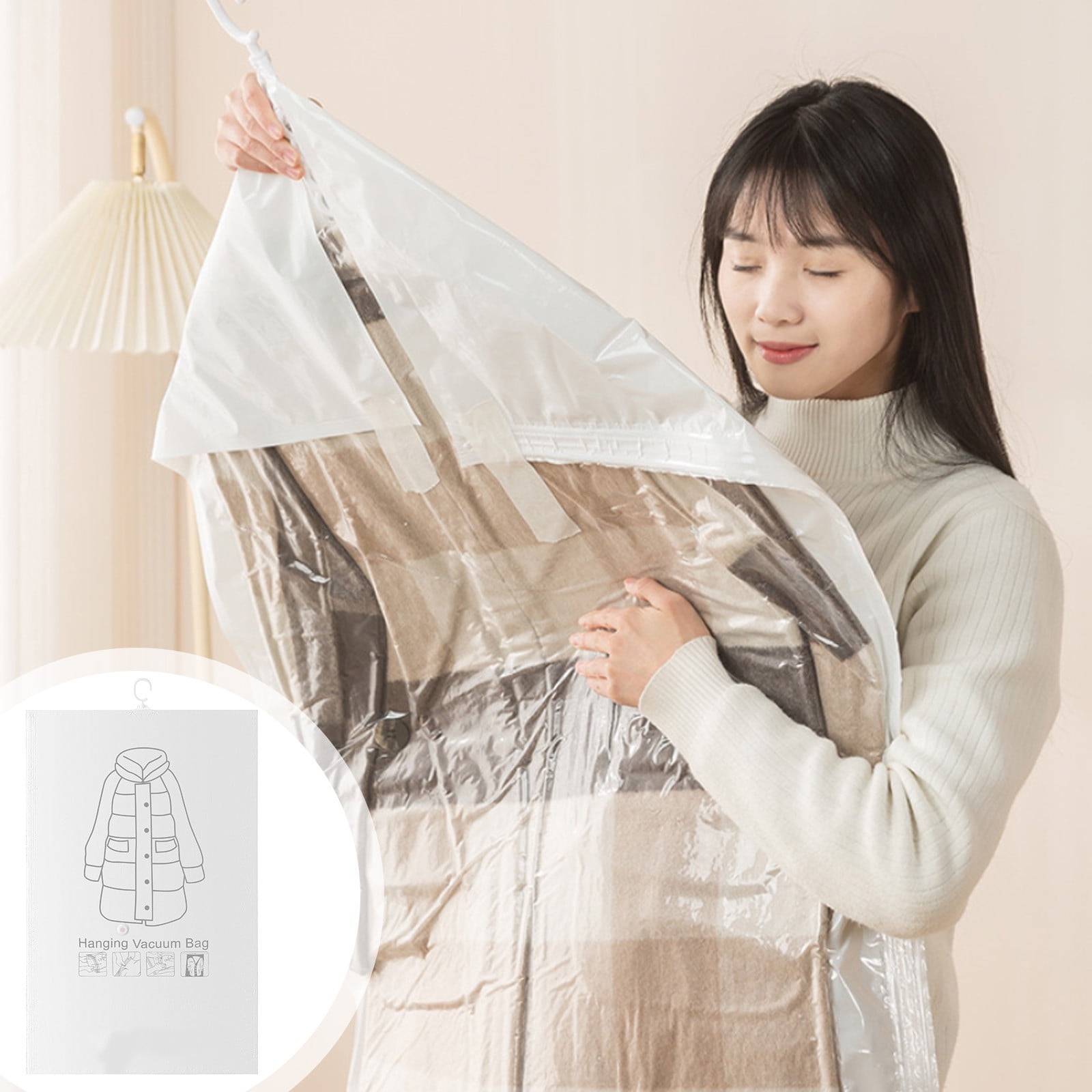 Hanging Vacuum Clothing Compression Bags – 3-Size PE Storage System for ...