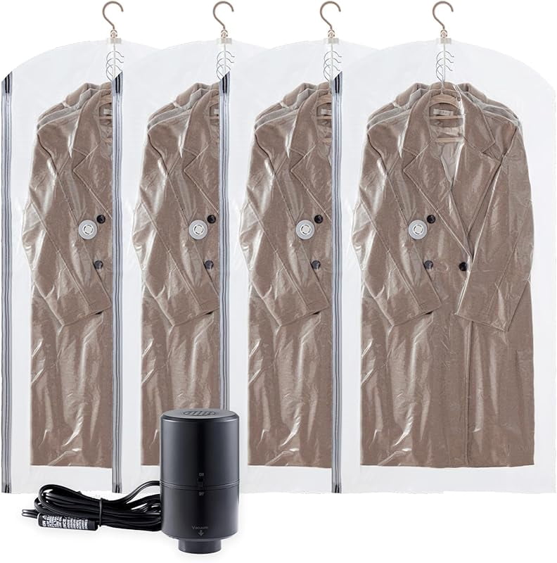 Hanging Vacuum Sealer Storage Space Saver Bags for Clothes, Suits ...