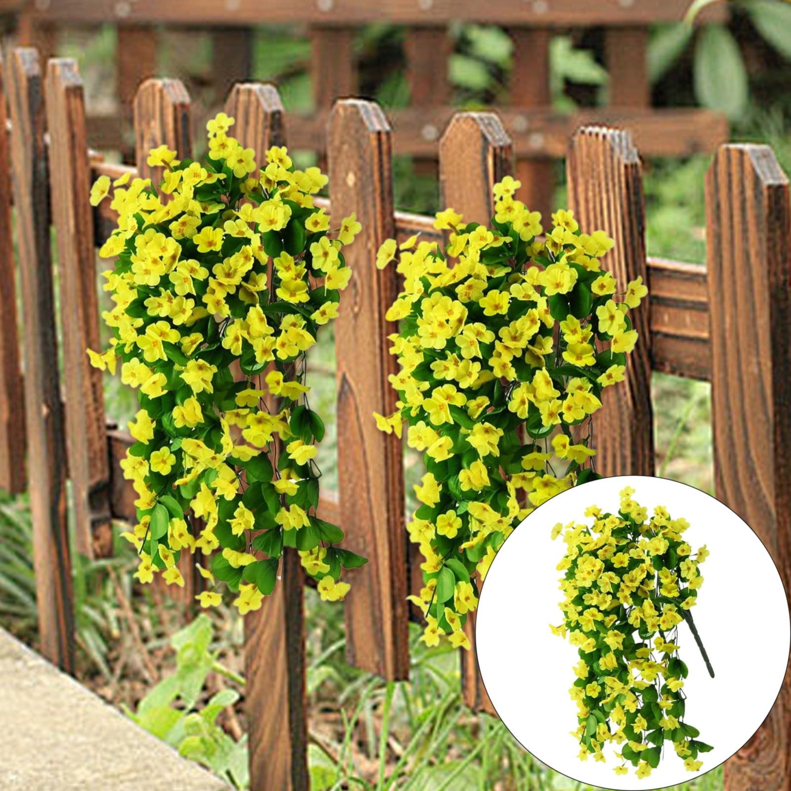 Hanging Violet Vine Verdsylv Outdoor Artificial Hanging Flowers ...