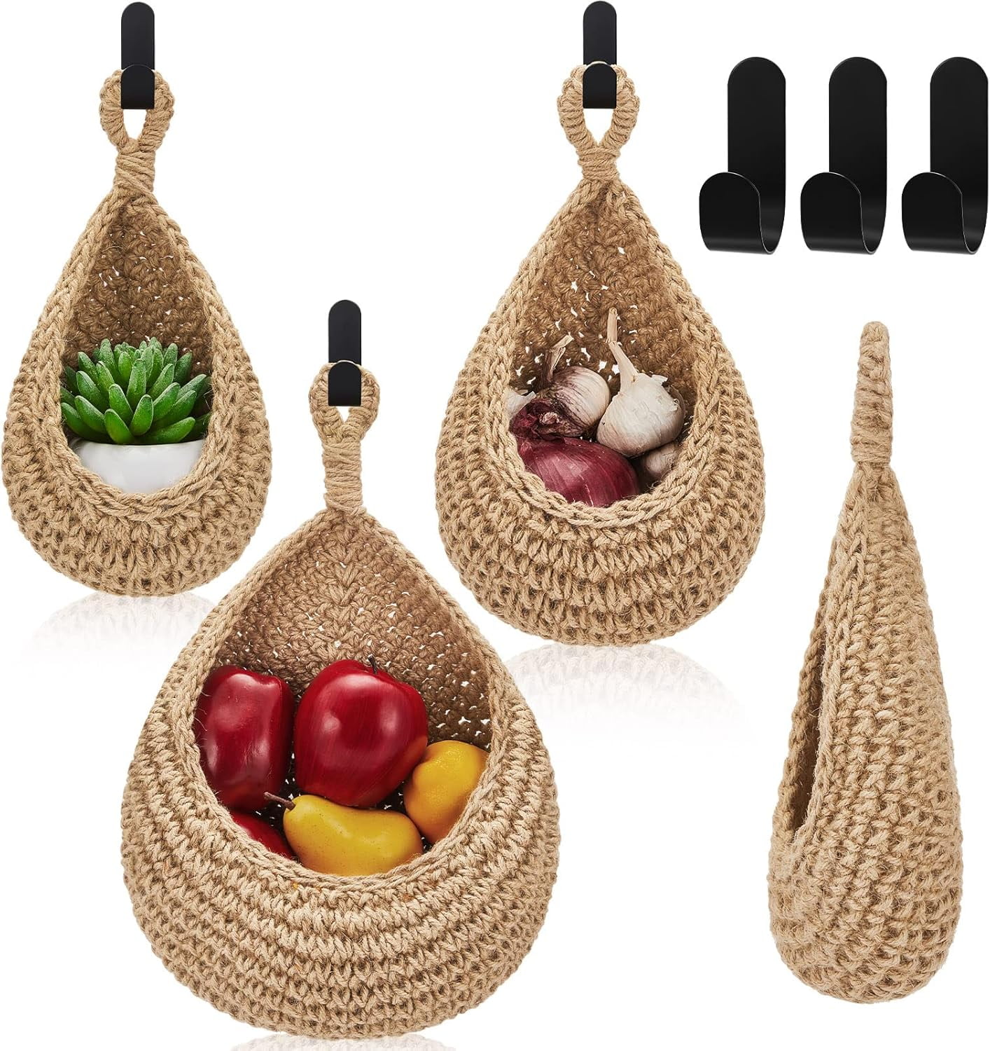 Hanging Wall Basket Teardrop Hanging Baskets Onion Basket Coat Bohemian ...