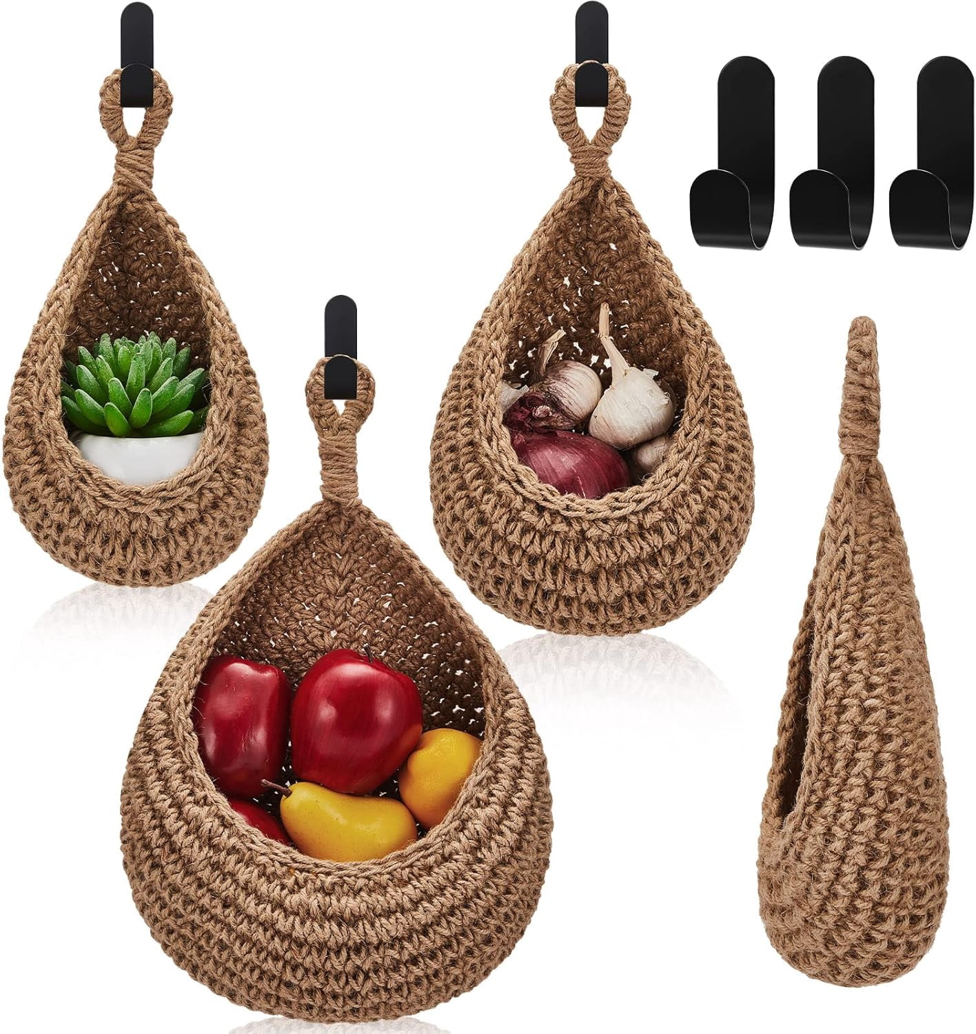Hanging Wall Basket Teardrop Hanging Baskets Onion Basket Coat Bohemian ...