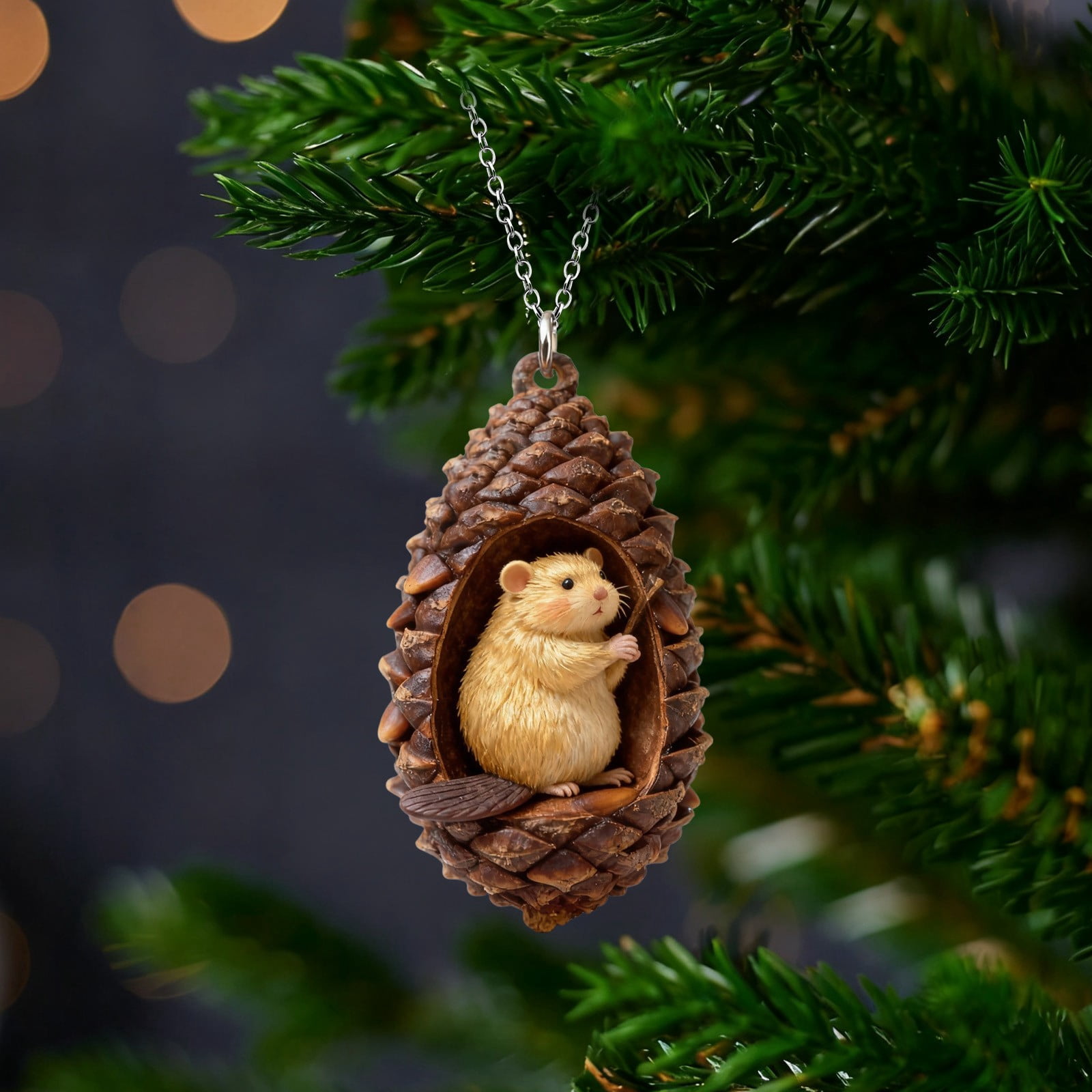 Hanging Wall Decor,2D Acrylic Pinecone Animal Ornaments Set Christmas ...