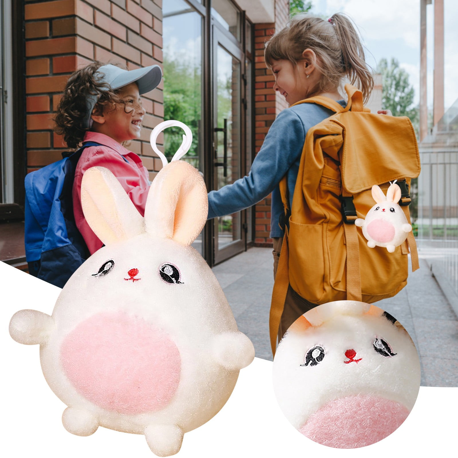 Hanging Wall Decor,Cute Long Eared Rabbit Plush Doll Keychain Pendant ...