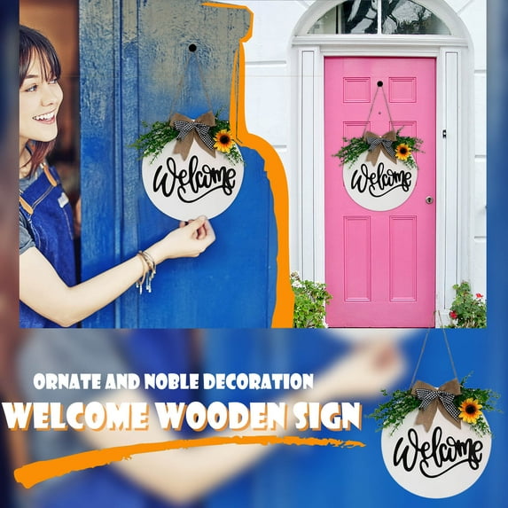 Hanging Wall Decor,Home Furnishing Wood Welcome Big Sunflower Wooden ...