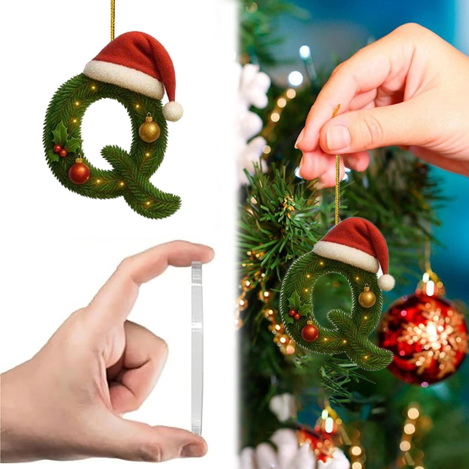 Hanging Wall Decor,Letter Christmas Tree Ornaments A To Z Decorative ...