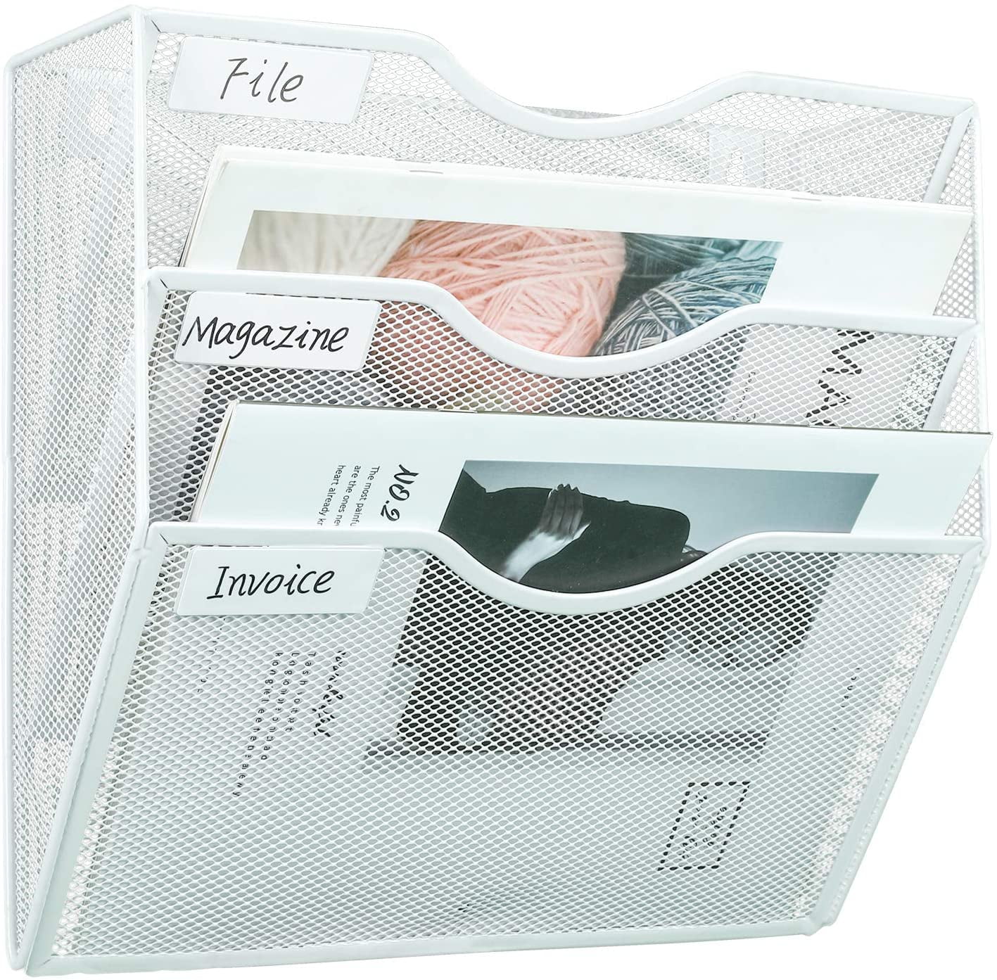 Hanging Wall File Holder Mail Organizer Wall Mount Document Letter Rack ...