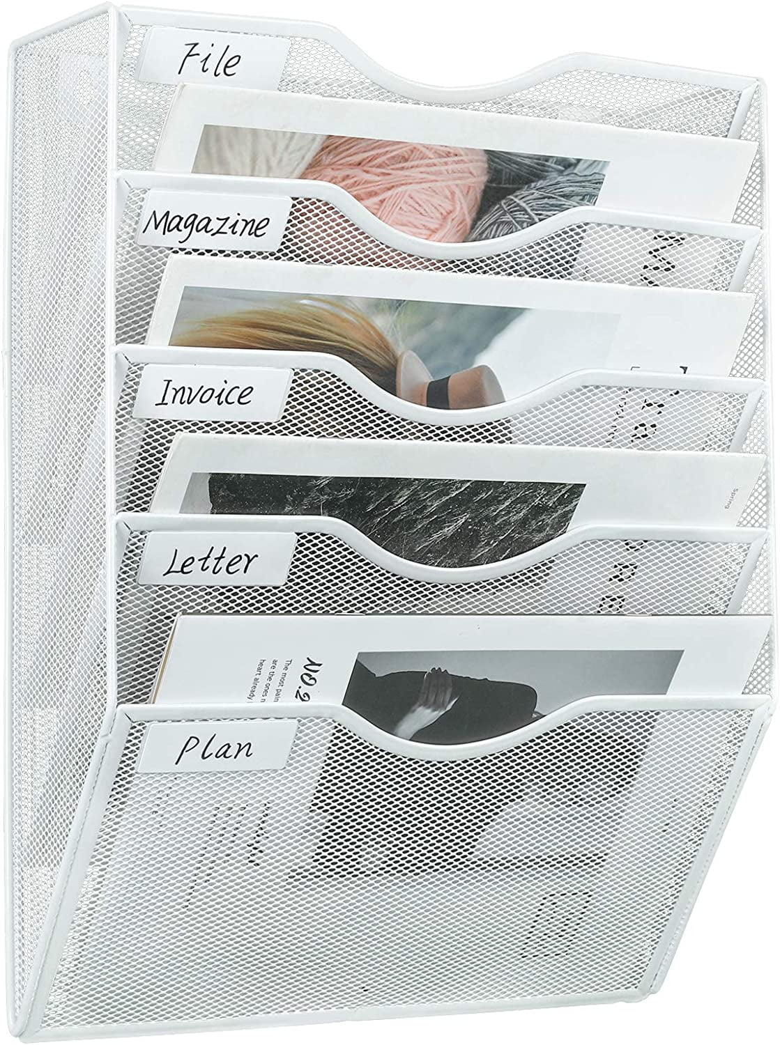 Hanging Wall File Holder Mail Organizer Wall Mount Document Letter Rack ...