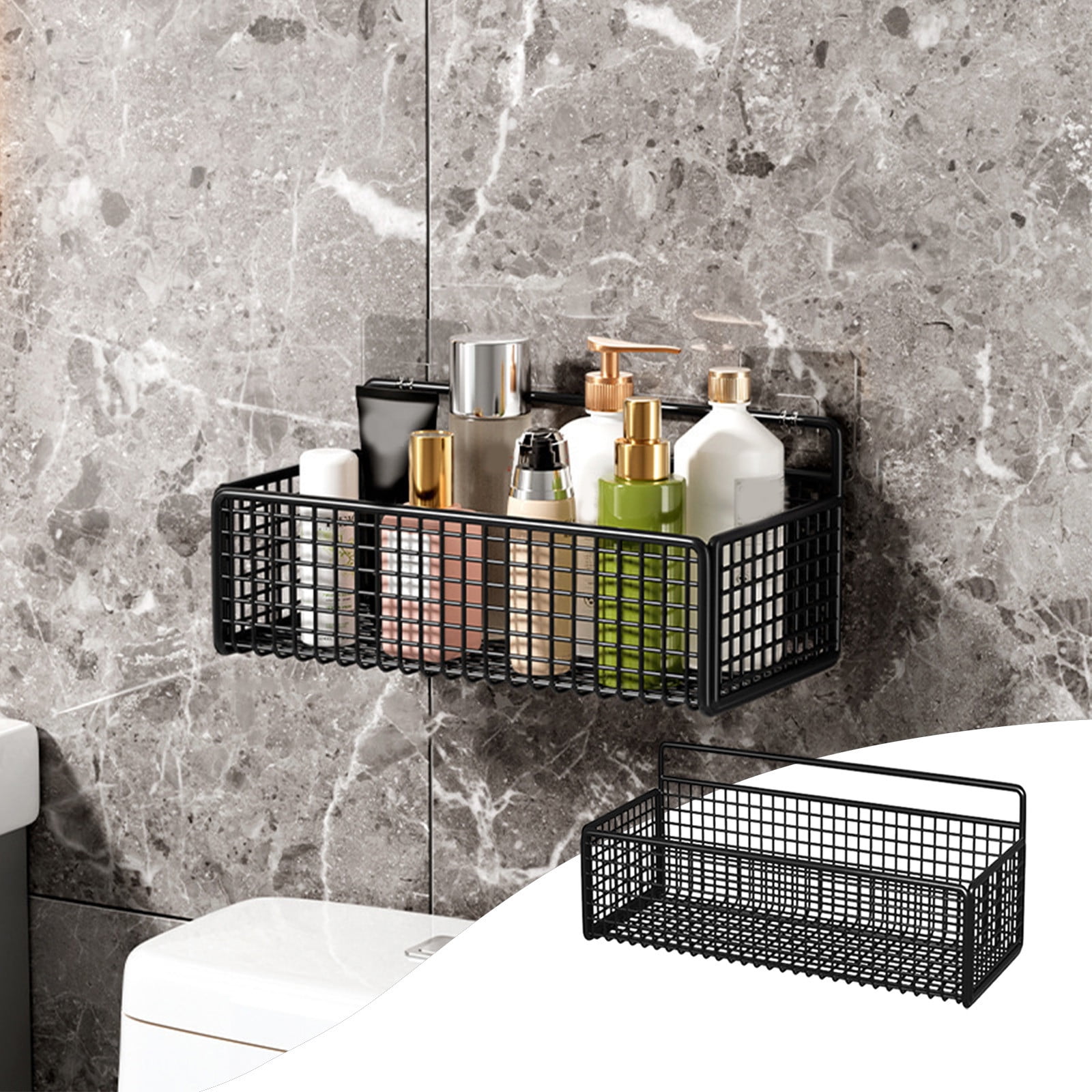 Hanging Wall Mount Basket for Storage with Adhesive Hooks Steel Hooks Rustic Home Storage Organizer for Cabinets Pantry Closets Bathroom Kitchen Bedroom Walmart