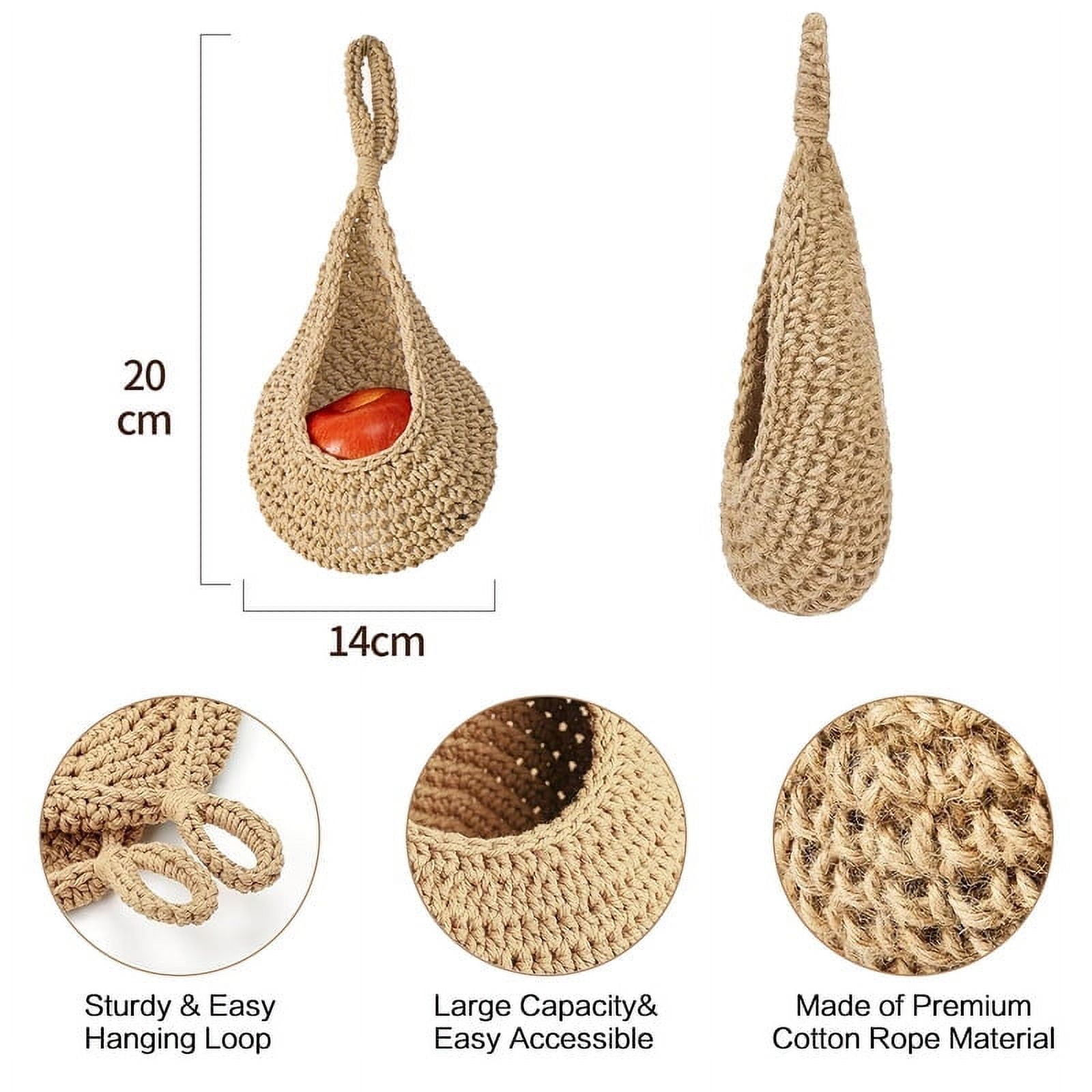 Hanging Wall Vegetable Fruit Baskets, Jute Hanging Basket,Bohemian ...