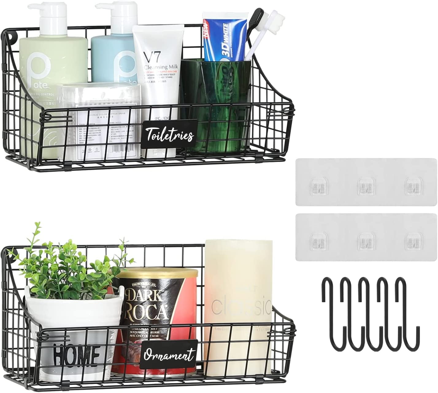 Hanging Wall Wire Basket-4Pack,Large Metal Wall Organizer Baskets ...