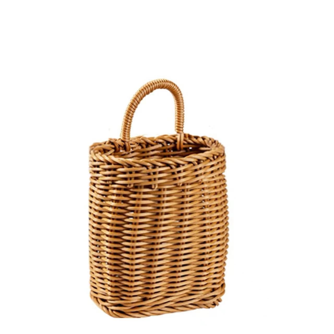 Hanging Wicker Rattan Basket, Hand-Woven Imitation Vine Weaving Kitchen ...