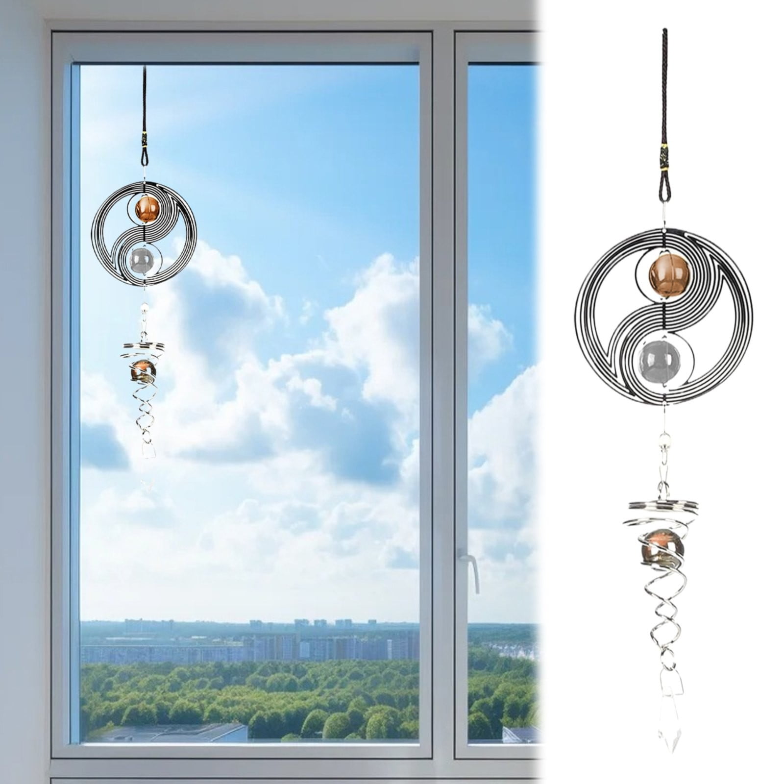 Hanging Wind Chimes Decor A, Rotating for Window Garden Yard, By Meiiso ...