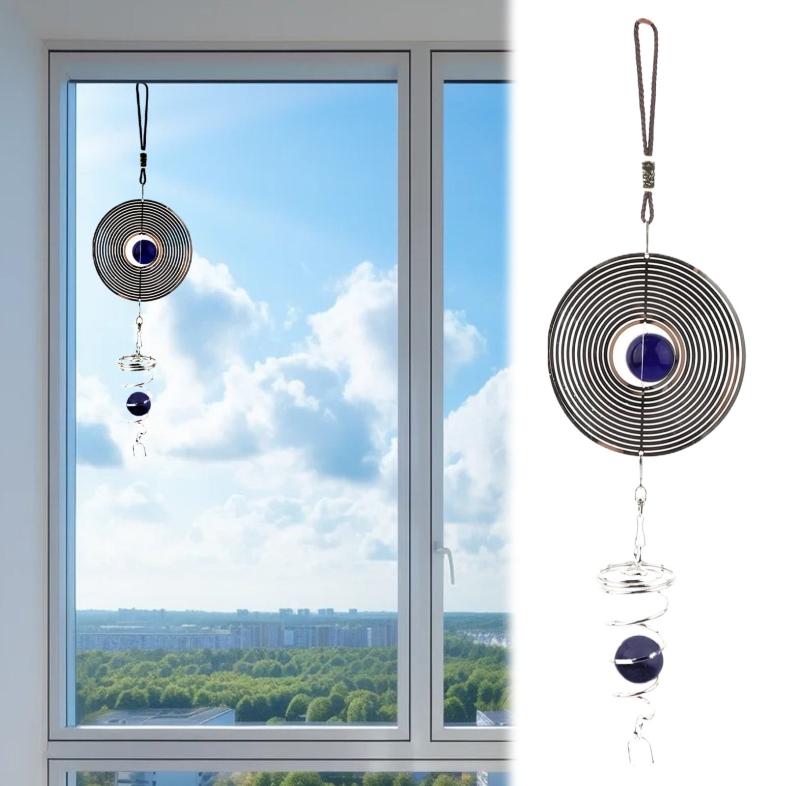 Hanging Wind Chimes Decor B, Rotating Bells for Home Backyard, By ...