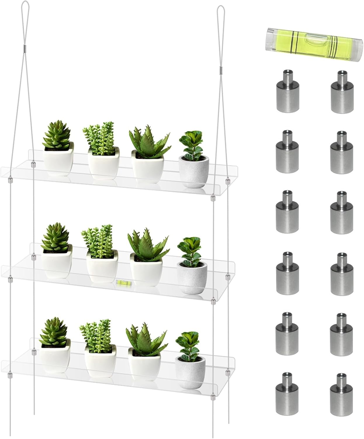 Hanging Window Plant Shelf Clear Acrylic 3 Tier Hanging Plants Stand ...