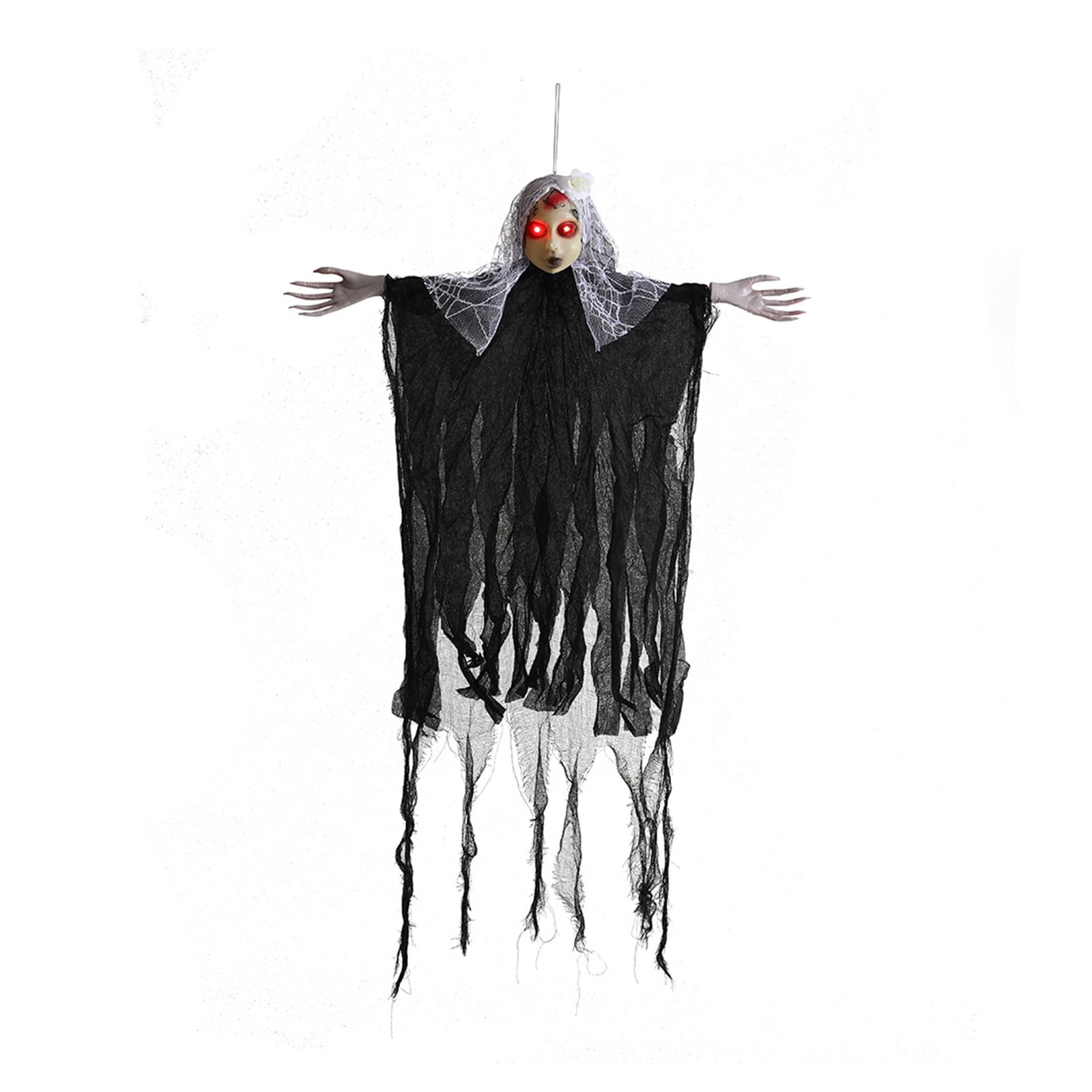Hanging Witch Animatronics with Lighted Eyes & Flexible Arms, Scary ...